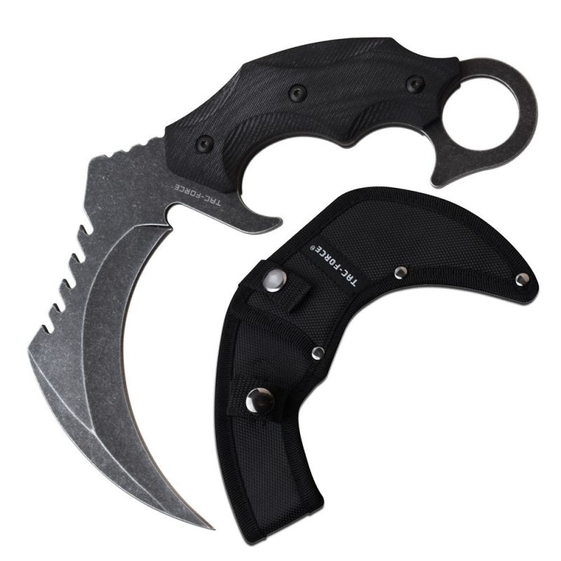 Faca karambit Tac Force full tang c/ talas em G10 TF-FIX016BK